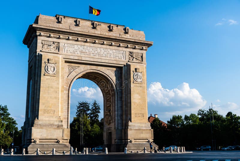Arch of Triumph Arcul De Triumf Editorial Photography - Image of ...