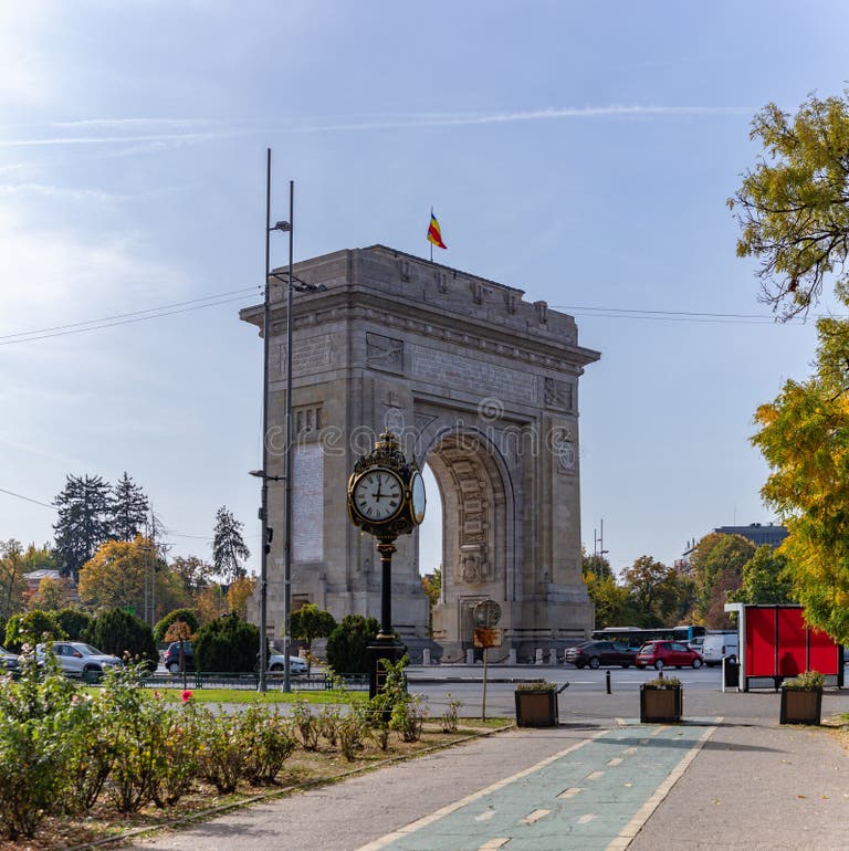 Arch of Triumph of Bucharest Editorial Stock Photo - Image of ...