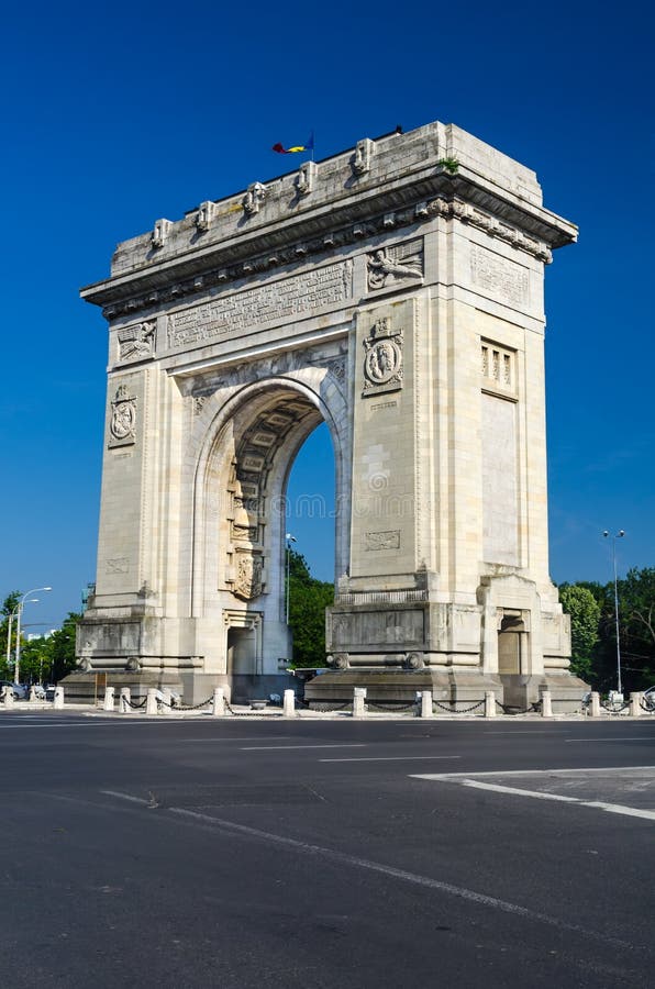 Arch of Triumph, Bucharest, Romania Stock Photo - Image of attraction ...