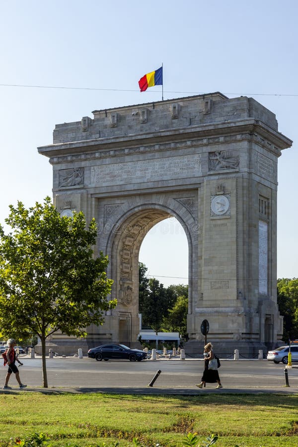 Arch of Triumph in City of Bucharest, Romania Editorial Image - Image ...