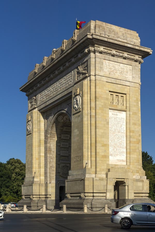 Arch of Triumph in City of Bucharest, Romania Editorial Image - Image ...