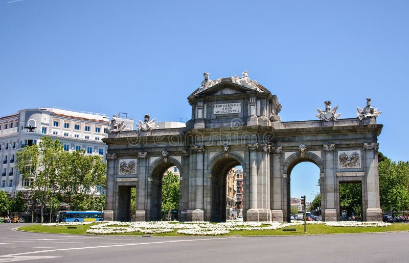 Arch of Triumph in Madrid stock photo. Image of european - 44460400