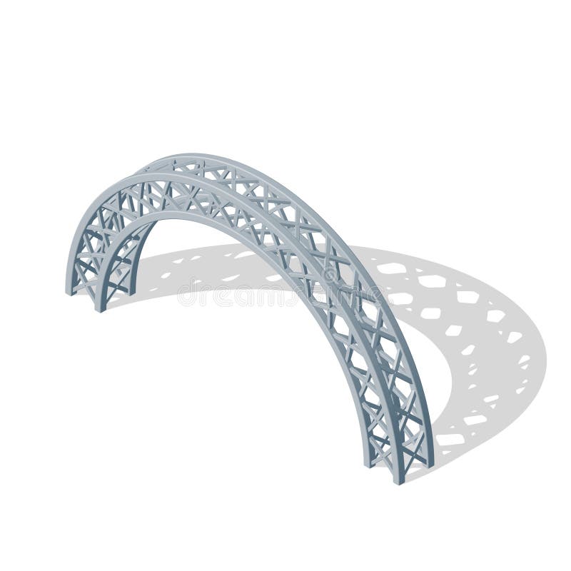Arch Truss. 3D Vector Illustration Stock Vector - Illustration of alloy ...