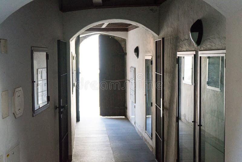 Arch View from Inside House in To the Light Outside Stock Photo - Image ...