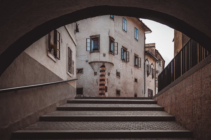Arch view. stock photo. Image of europe, urban, road - 57637618