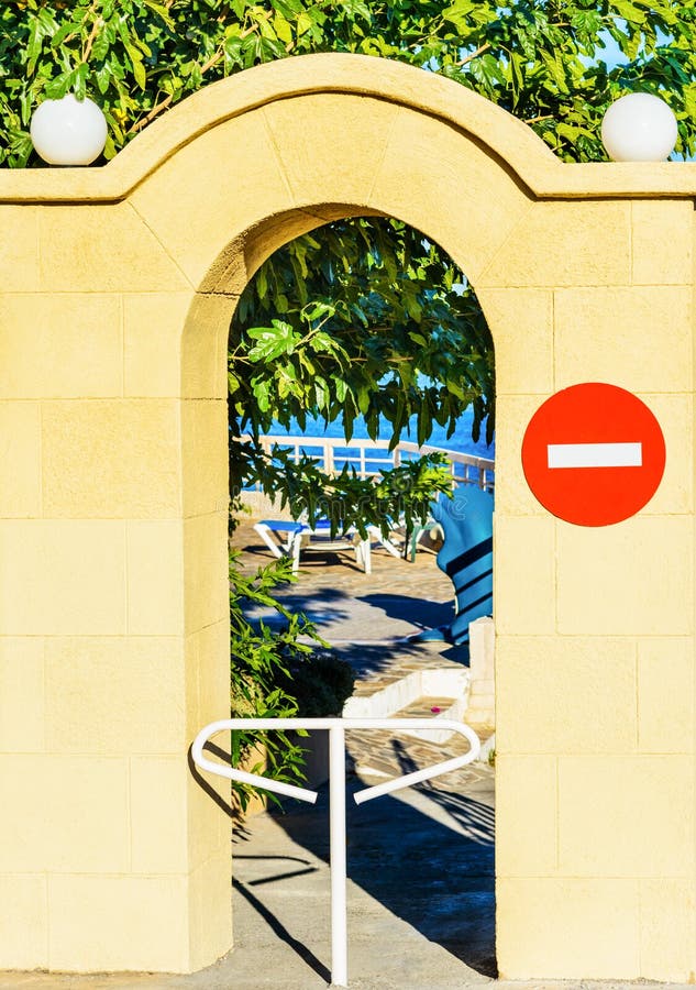 Arch in the Wall with a Barrier Stock Image - Image of stone, classic ...