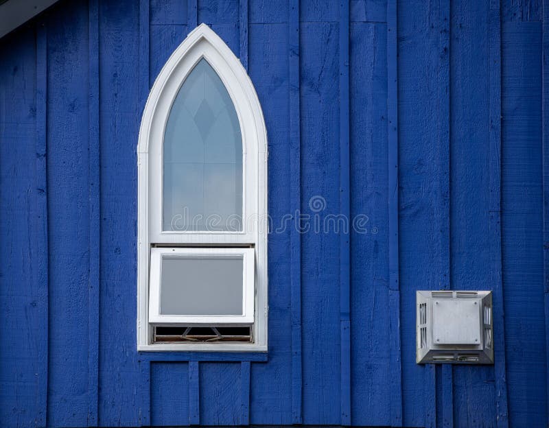 Arch Window on Blue Building Stock Image - Image of white, house: 233635217