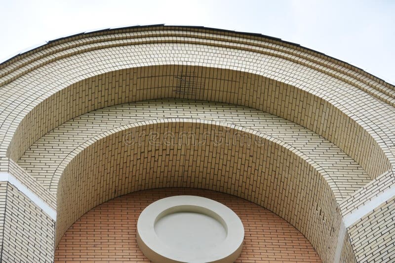 Arch of yellow bricks stock photo. Image of light, home - 73391396