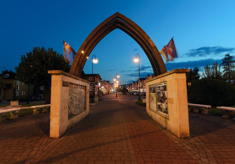 The Arch in Zory after Sunset. Editorial Photo - Image of hall ...