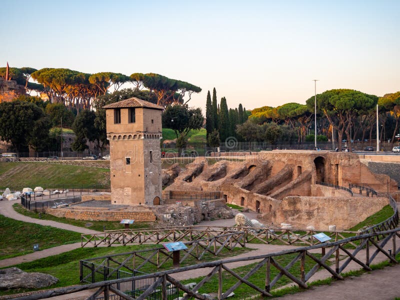 Archaeological Area of the Circus Maximus in Rome, Italy Stock Image ...