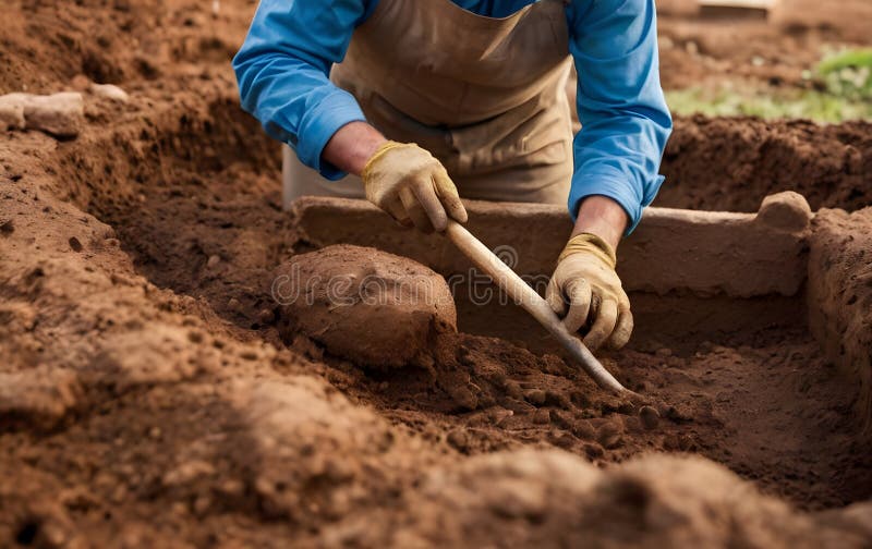 Archaeological Excavations, Archaeologists Work, Dig Up an Ancient Clay ...
