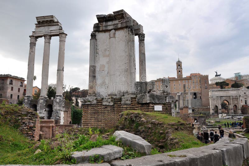 Archaeological Excavations In The Roman Forum Rome Italy Editorial