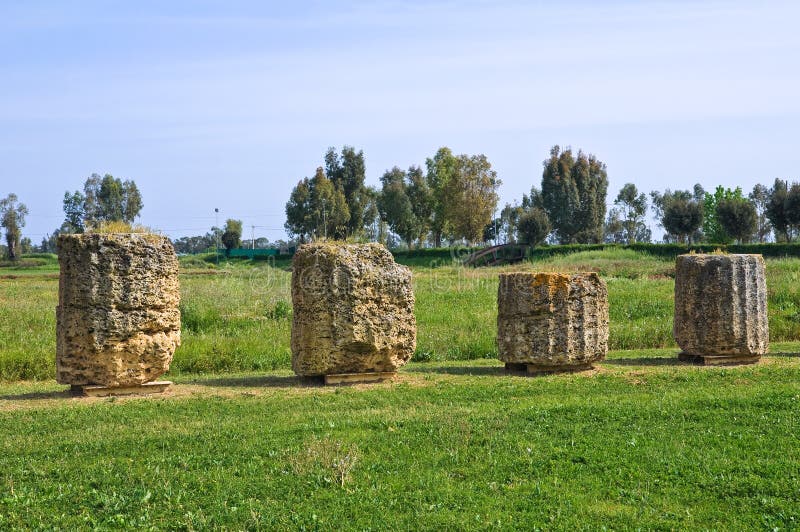 Archaeological Park. Metaponto. Basilicata. Italy. Stock Image - Image ...