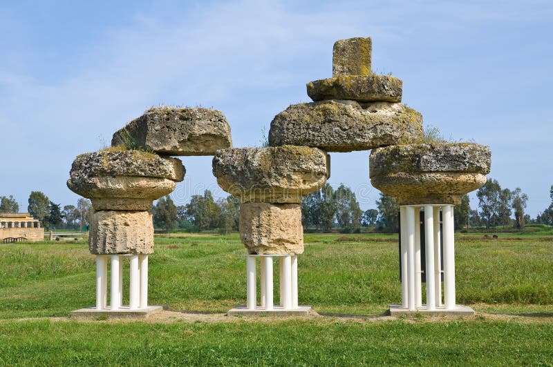 Archaeological Park. Metaponto. Basilicata. Italy. Stock Photo - Image ...