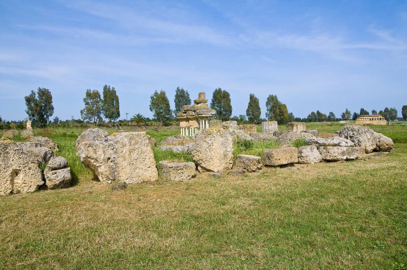 Archaeological Park. Metaponto. Basilicata. Italy. Stock Image - Image ...