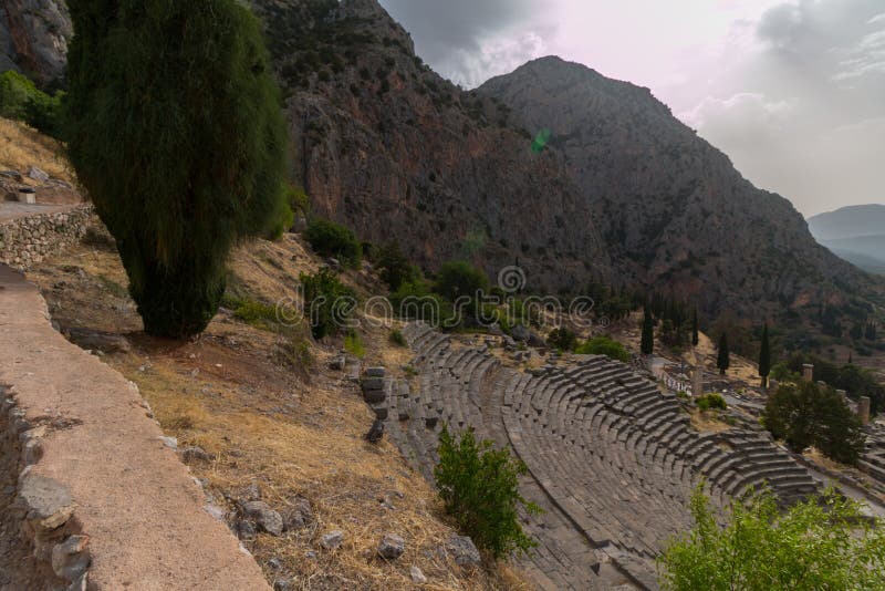 Archaeological Site of Delphi, Greece Stock Photo - Image of ...
