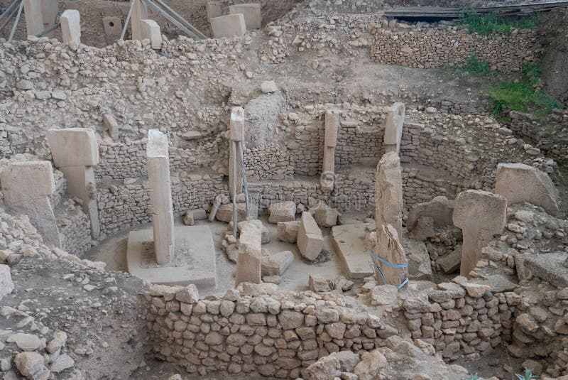 Archaeological Site of Gobekli Tepe with Stone Pillars and Circular ...