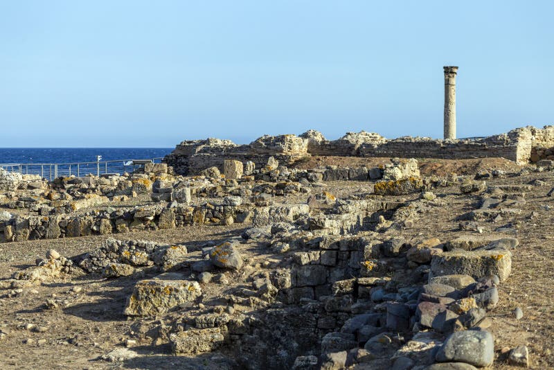 Archaeological Site of Nora, Italy Stock Image - Image of nora ...