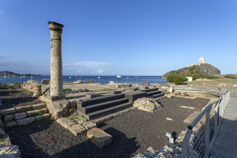 Archaeological Site of Nora, Italy Stock Photo - Image of archaeology ...