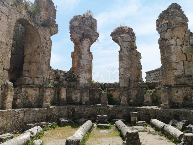 Archaeological Site of Perge, Antalya, Turkey Stock Image - Image of ...