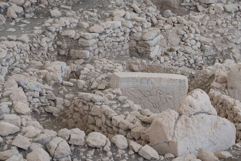 Archaeological Site with Stone Structures and Carvings at Gobekli Tepe ...