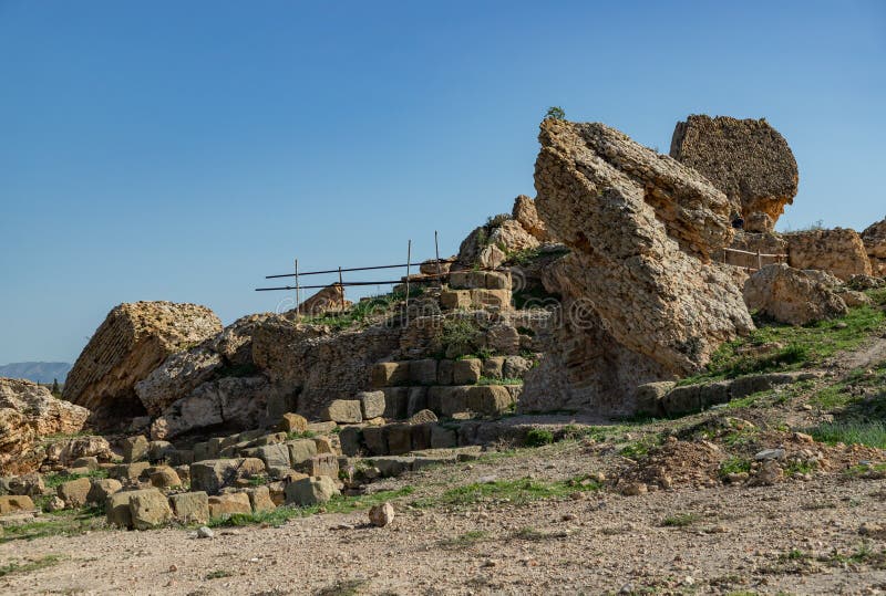 Archaeological Site of Uthina - the Great Baths Stock Image - Image of ...