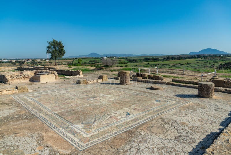 Archaeological Site of Uthina - the House of Laberii Stock Image ...