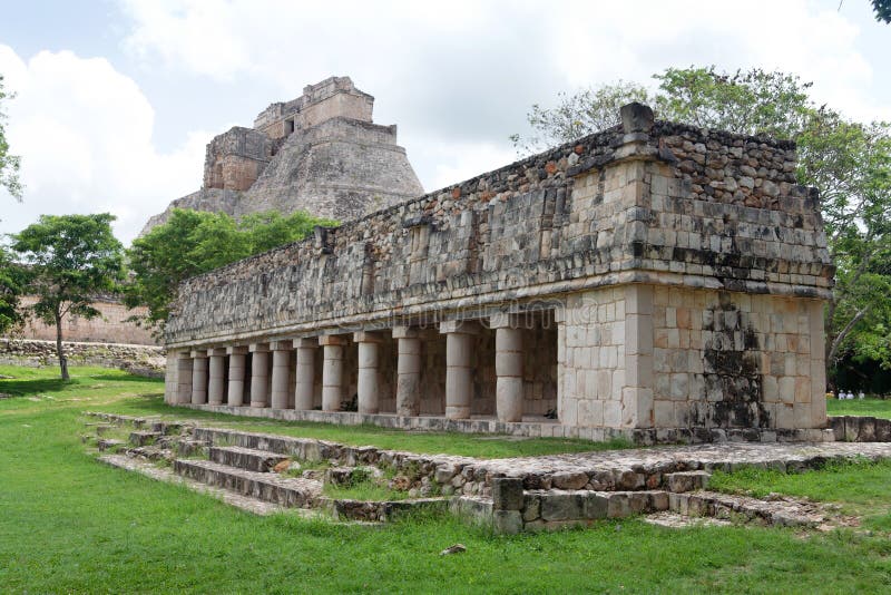 Temple Facade in Uxmal Yucatan Mexico Stock Image - Image of maya ...