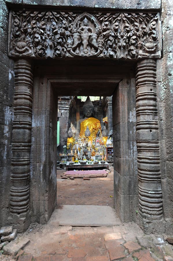 Archaeological Site of Wat Phu Near Champasak Stock Photo - Image of ...