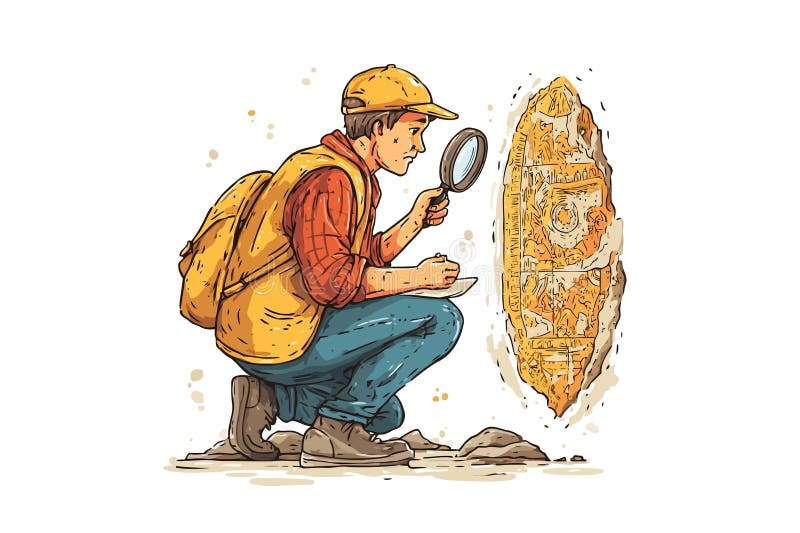 Archaeologist Documenting Wall Art with Flashlight St Fortress Wall ...