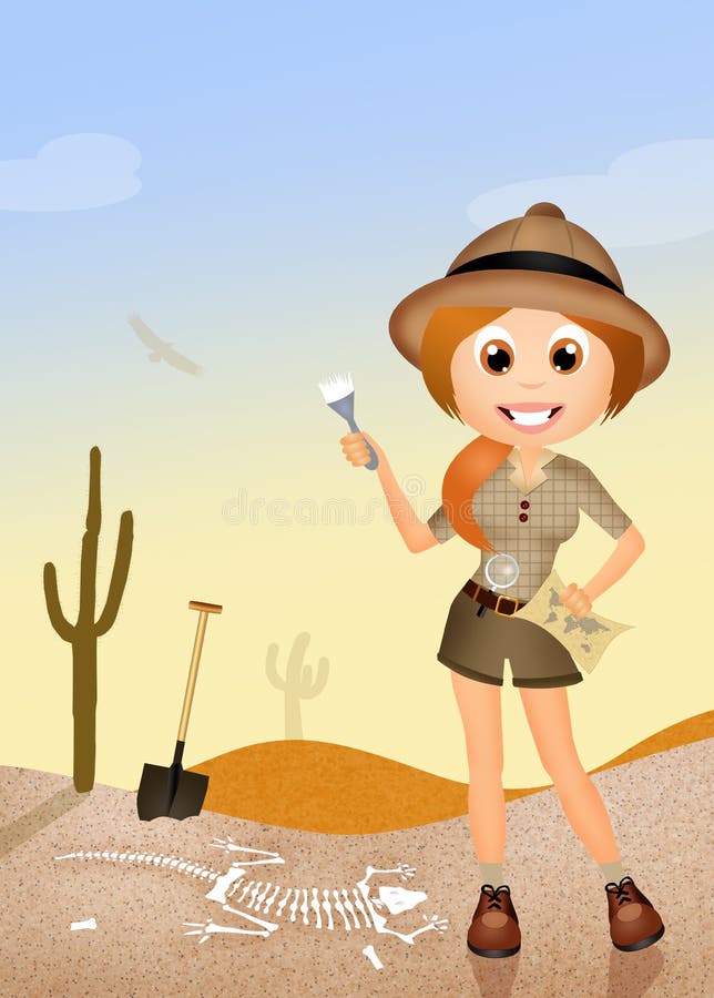 Archaeologist girl stock illustration. Illustration of discovery - 52871047