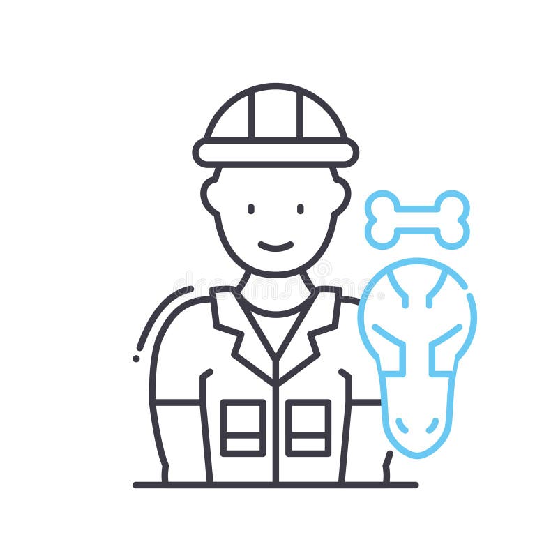Archaeologist Line Icon, Outline Symbol, Vector Illustration, Concept ...