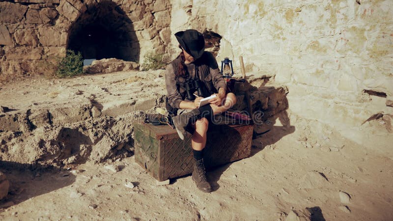 Archaeologist Takes Notes in a Notebook Stock Footage - Video of ...