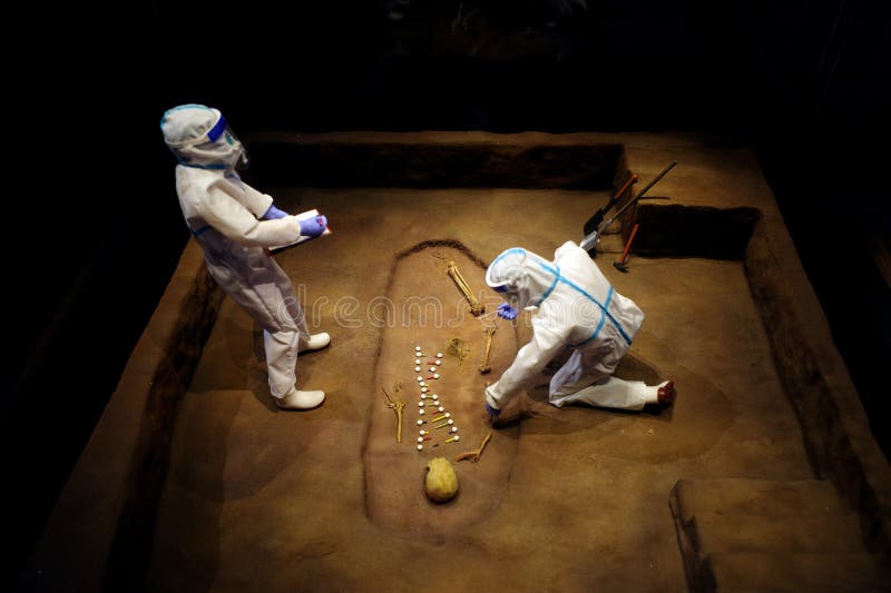 Archelology Site on Ancient Tomb Stock Photo - Image of work ...