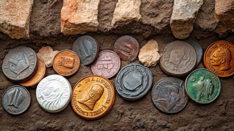 Archaeologists Discovering Ancient Coins during Archaeological Research ...