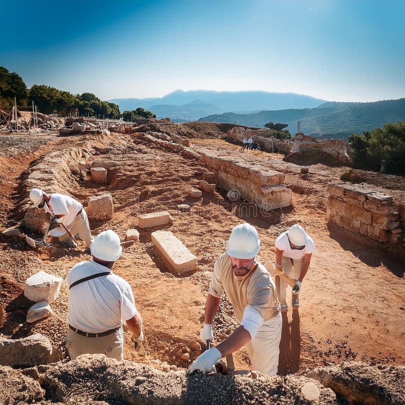 Archaeologists at Work, AI Generated Stock Illustration - Illustration ...