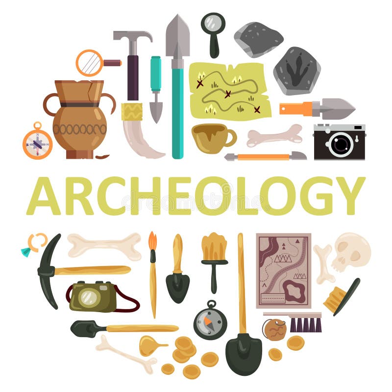Archaeology Icon Set Vector Isolated Illustration Stock Vector ...