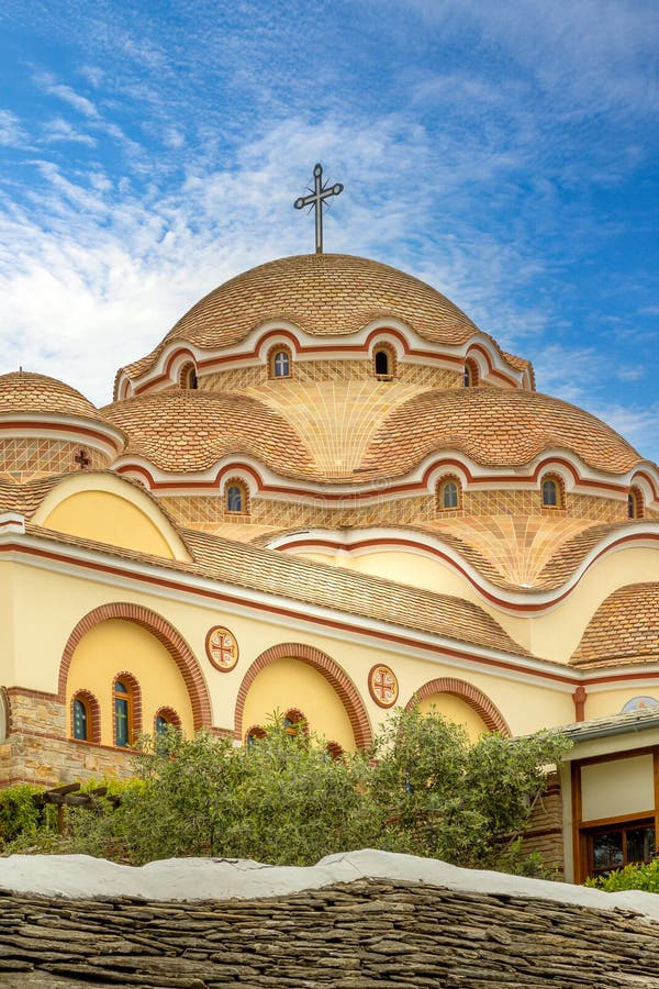 Archangel Michael Monastery in Thassos, Greece Stock Photo - Image of ...