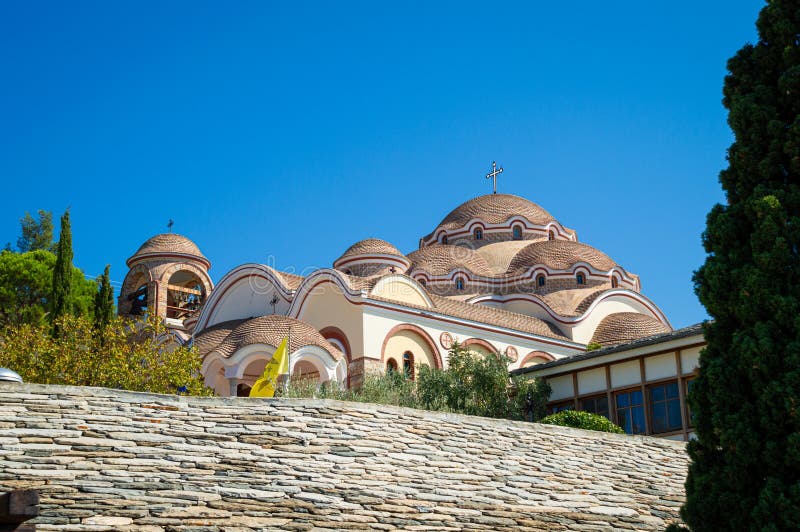 Archangel Michael Monastery in Thassos Island Greece Stock Photo ...