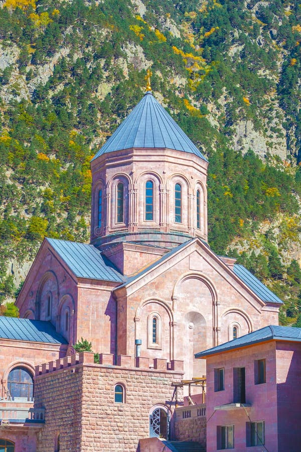 Archangel Monastery Complex Located in the Dariali Gorge Stock Photo ...