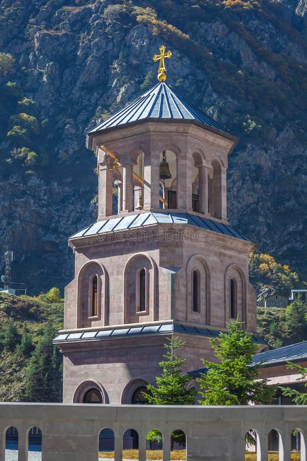 Archangel Monastery Complex Located in the Dariali Gorge Stock Image ...