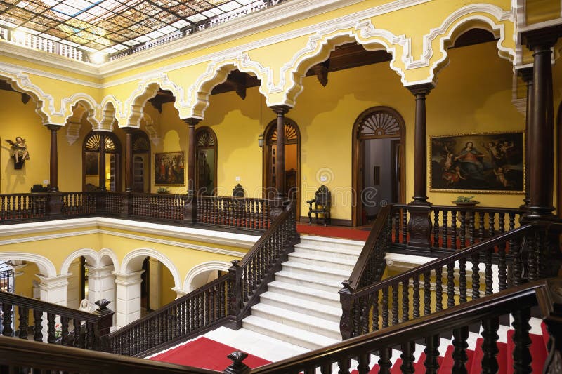 Archbishop S Palace, Main Hall, Lima, Peru Editorial Stock Image ...