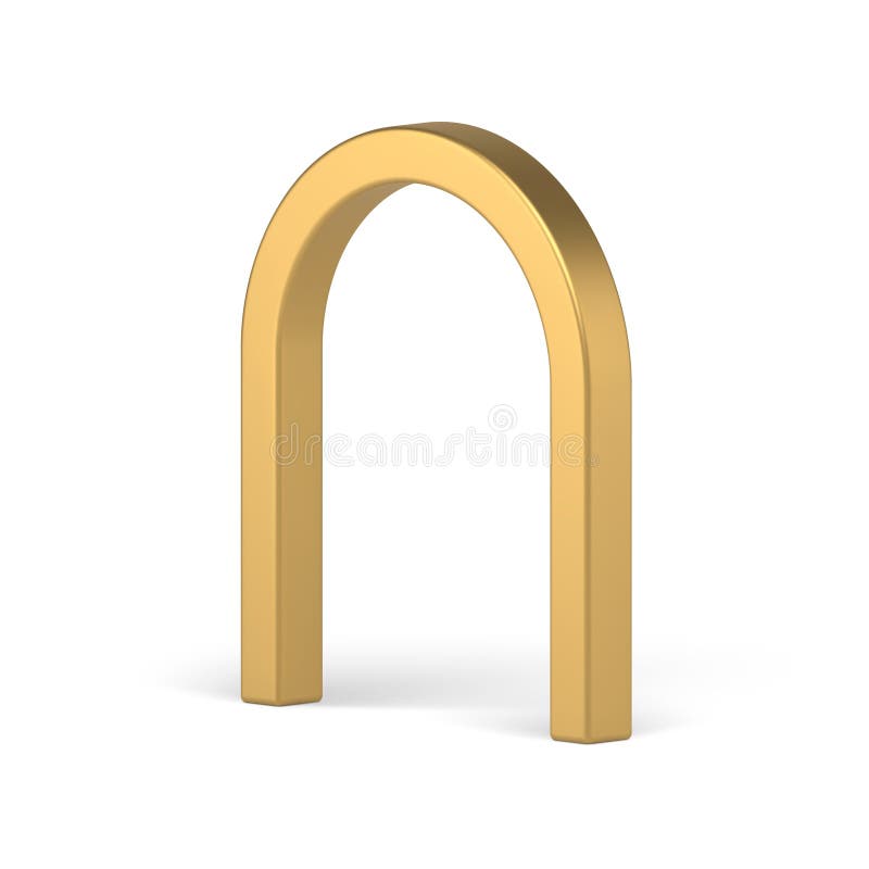 Arched Access Entrance Exit Curved Geometric Shape Golden Metallic ...