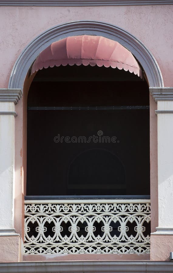 Arched Balcony with Iron Lace Railing Stock Image - Image of lace ...