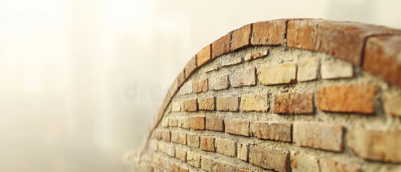Arched Brick Wall Detail Weathered Texture Soft Background and ...