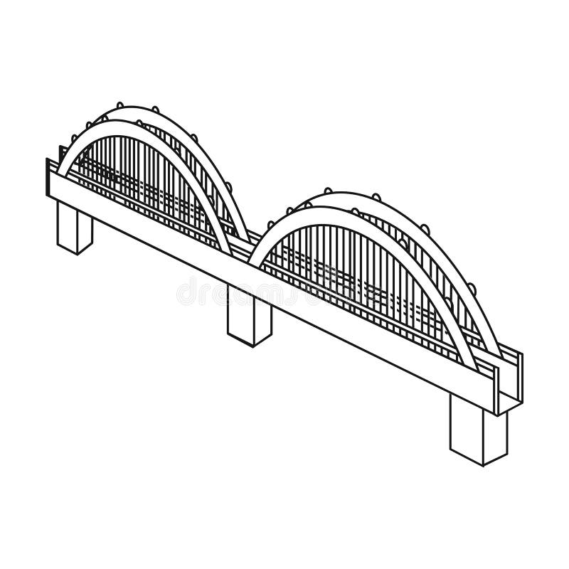 Arched Bridge Construction. Bridge Single Icon in Cartoon Style Vector ...