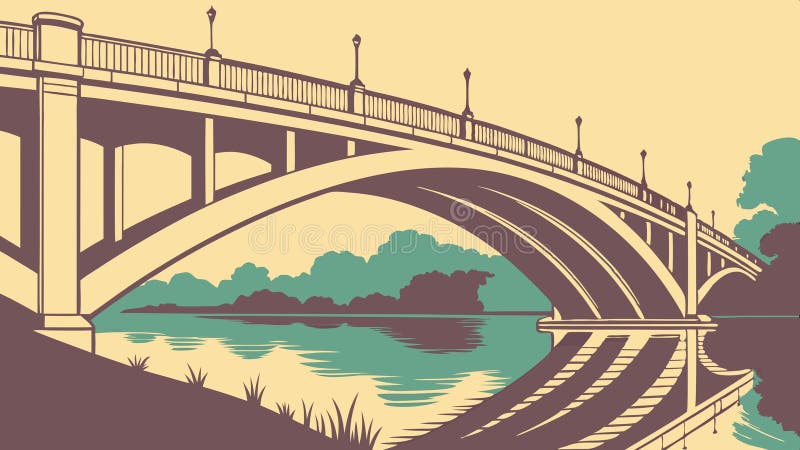 Arched Bridge Illustration, Architectural Bridge, Urban Bridge, and ...