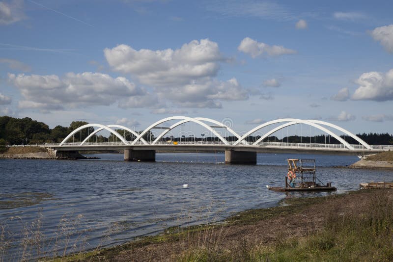 Arched Bridge on the Island of Sealand Stock Image - Image of road ...