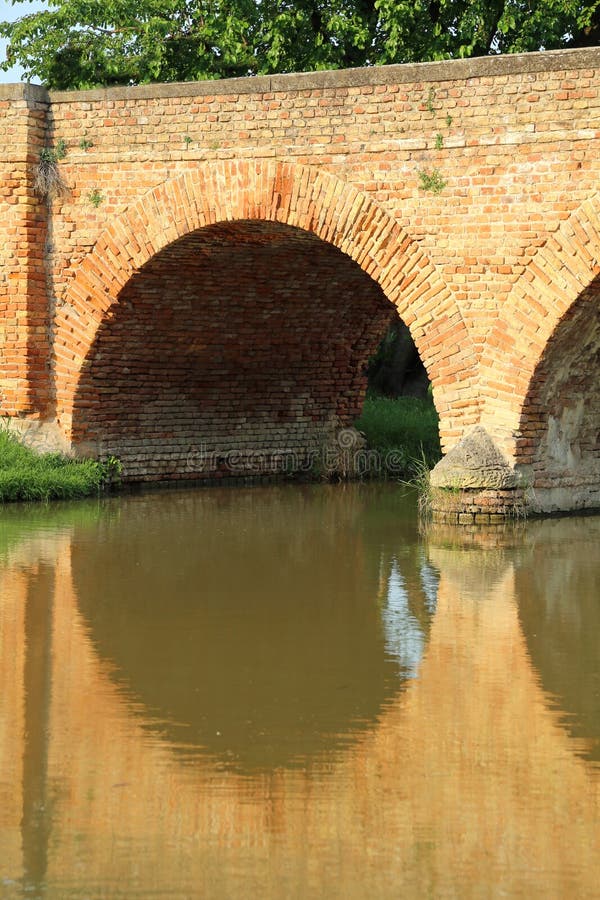 Bridge Made of Red Brick with Arches Stock Image - Image of brick, arch ...