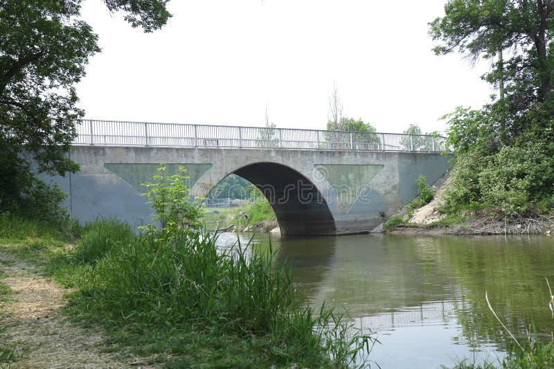 Arched Bridge Over the River Stock Image - Image of rural, environment ...